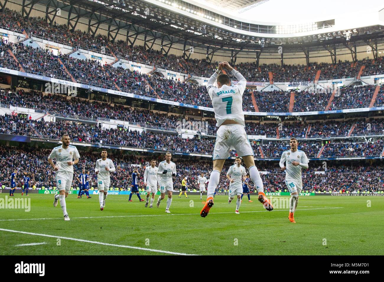 Real MadridÂ´s Portuguese forward Cristiano Ronaldo celebrating after ...