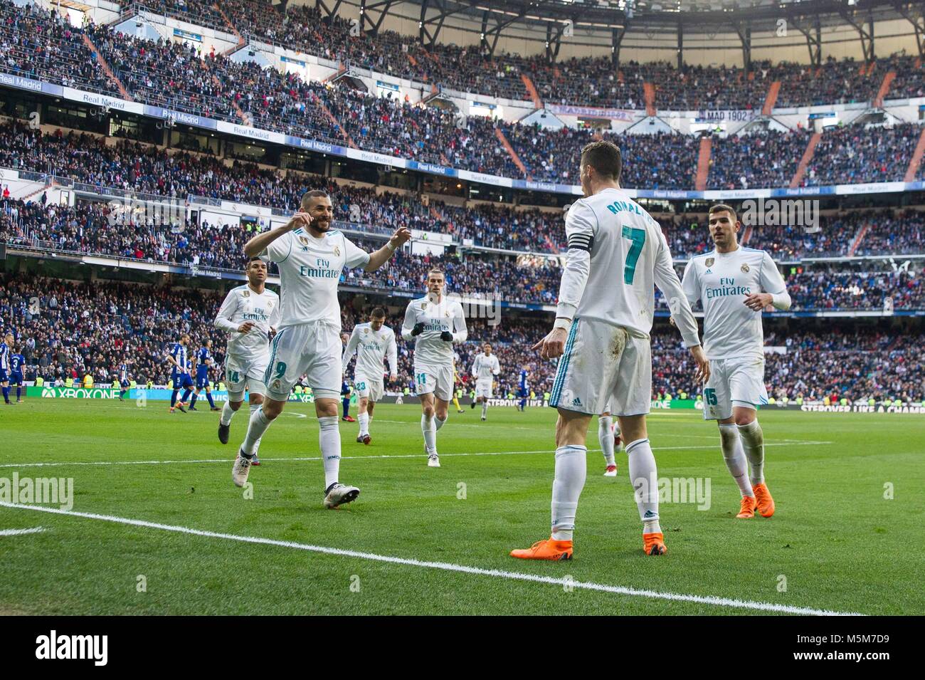 Real MadridÂ´s Portuguese forward Cristiano Ronaldo celebrating after ...