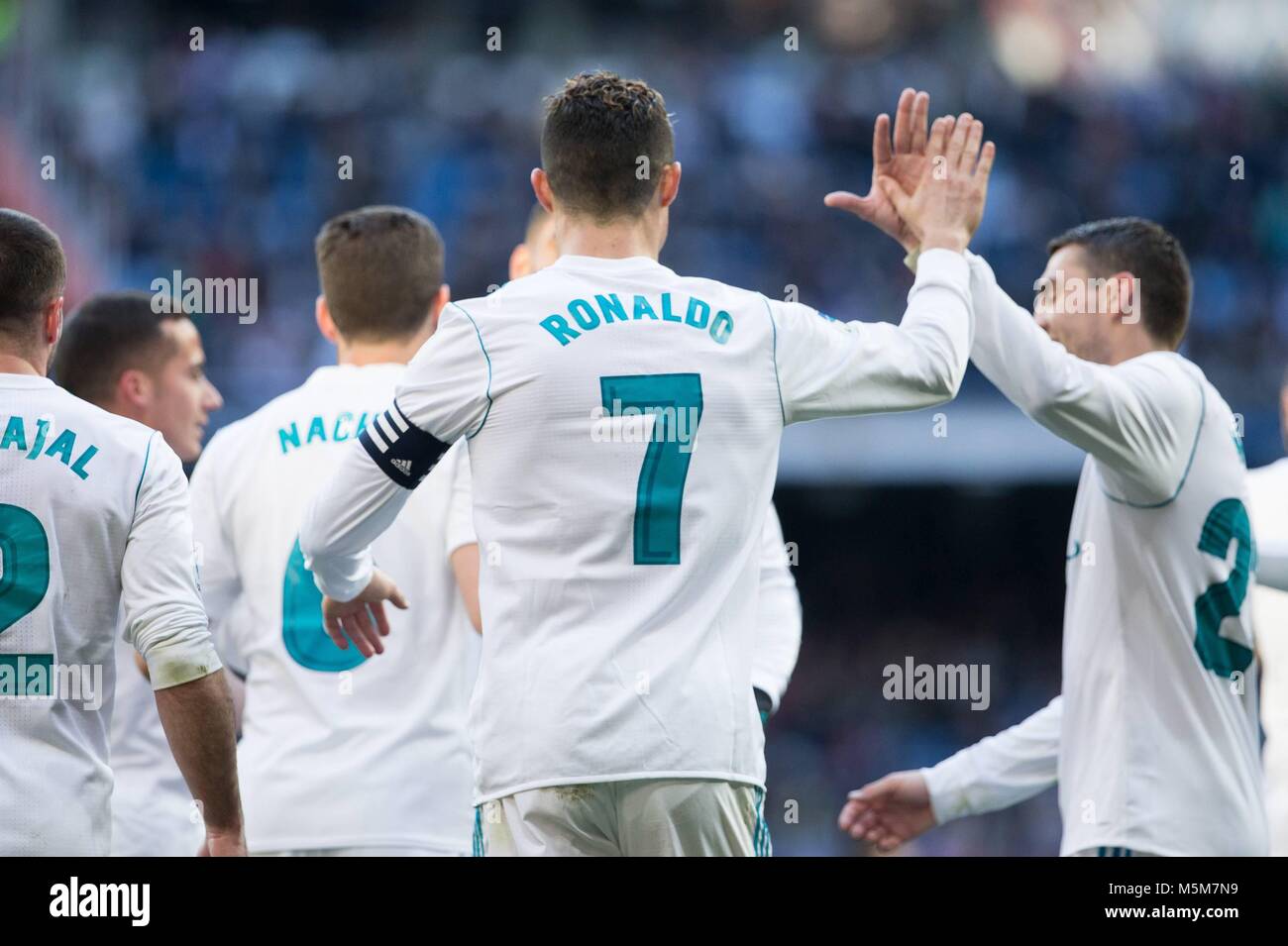 Real MadridÂ´s Portuguese forward Cristiano Ronaldo celebrating after ...