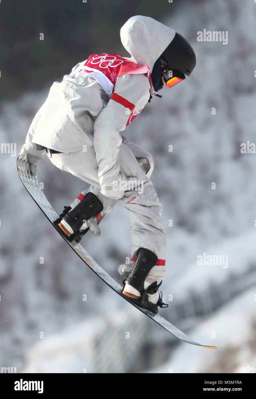 Pyeongchang, South Korea. 24th Feb, 2018. Kyle Mack from USA performs a ...