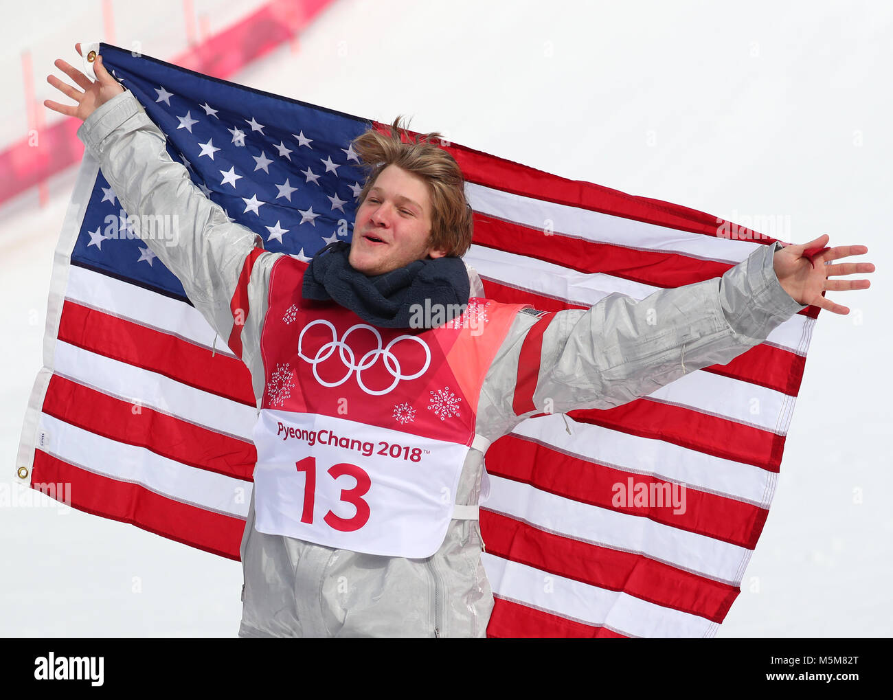 Pyeongchang, South Korea. 24th Feb, 2018. Kyle Mack from USA celebrates ...