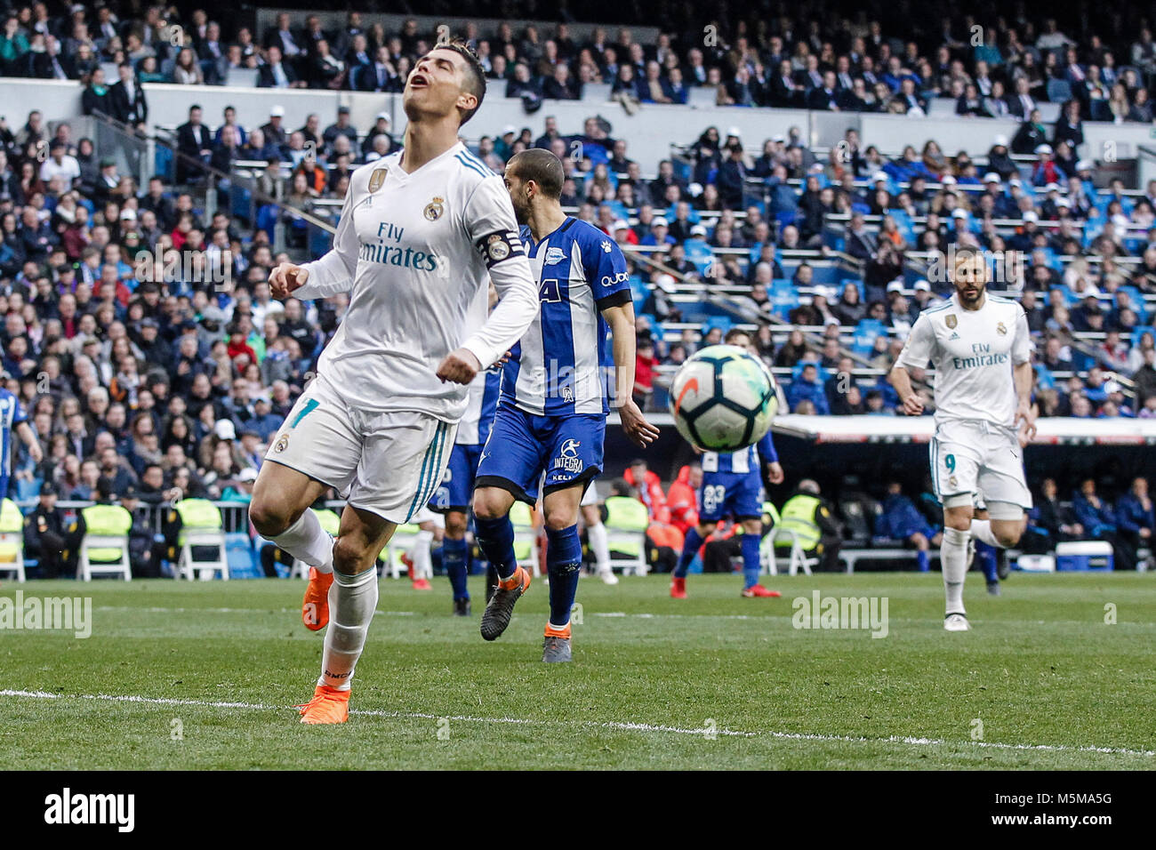 Cristiano Ronaldo (Real Madrid) frustrated as he missed a good goal ...