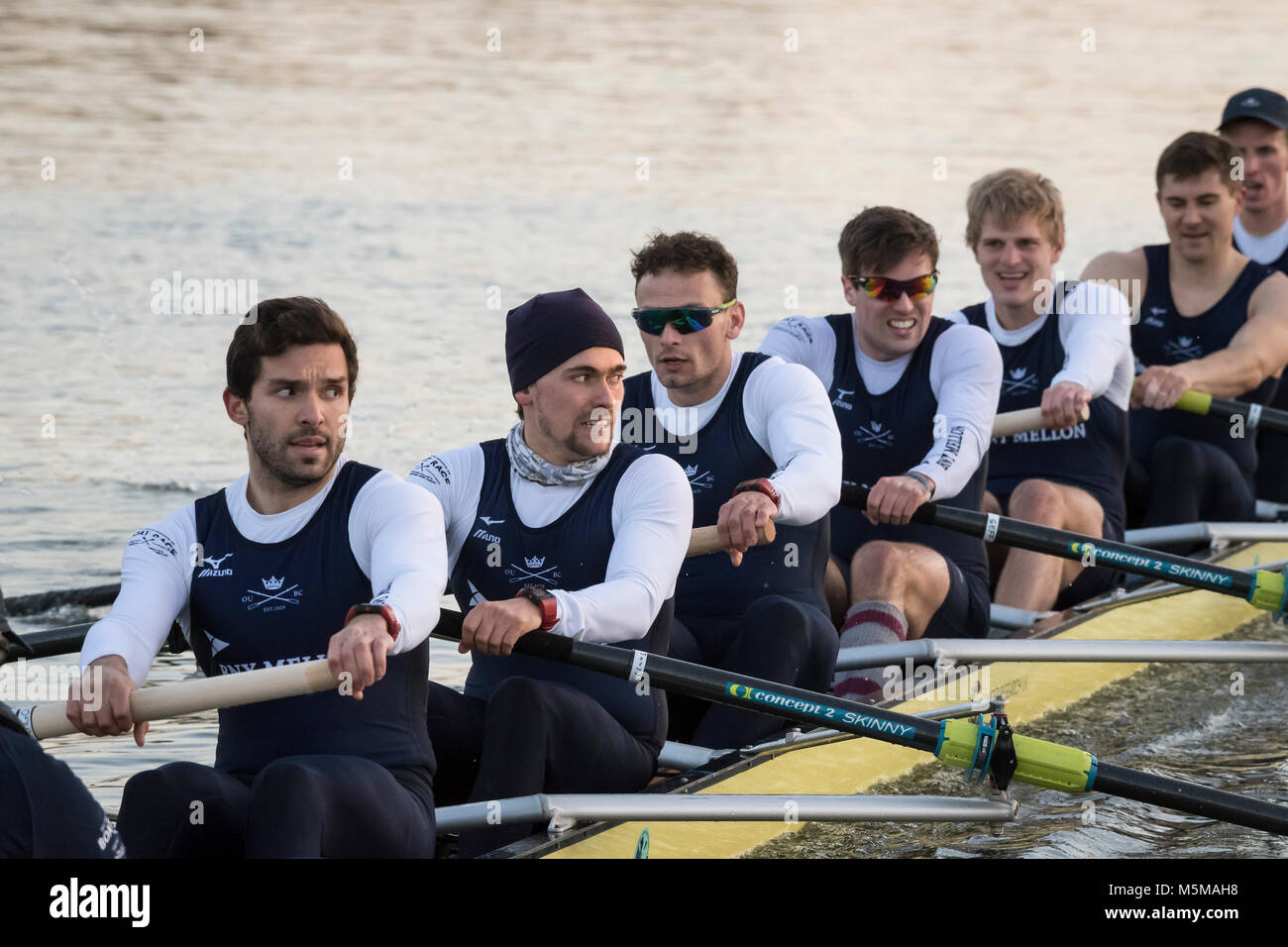 Putney, London, UK. 24 February 2018. Boat Race Fixture. OUBC vs Oxford ...