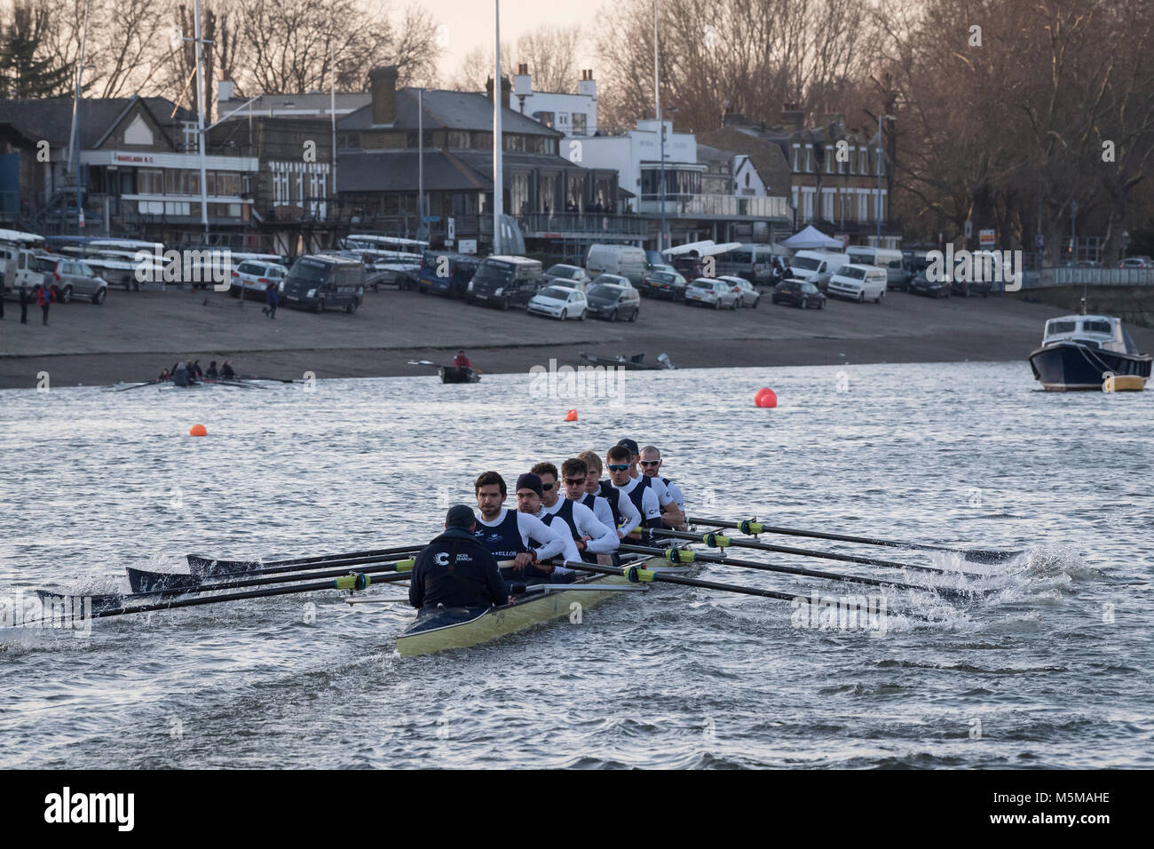 Putney, London, UK. 24 February 2018. Boat Race Fixture. OUBC vs Oxford ...