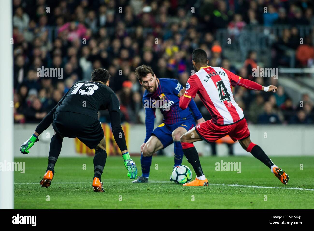 BARCELONA, SPAIN - FEBRUARY 24: Leo Messi from Argentina of FC ...