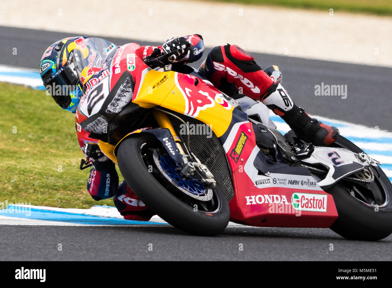 Melbourne, Australia. 25th February, 2018. Leon Camier 2 riding for Red ...