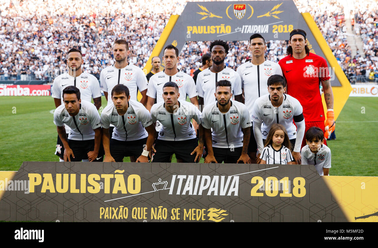 SÃO PAULO, SP - 24.02.2018: CORINTHIANS X PALMEIRAS - Corinthians team ...