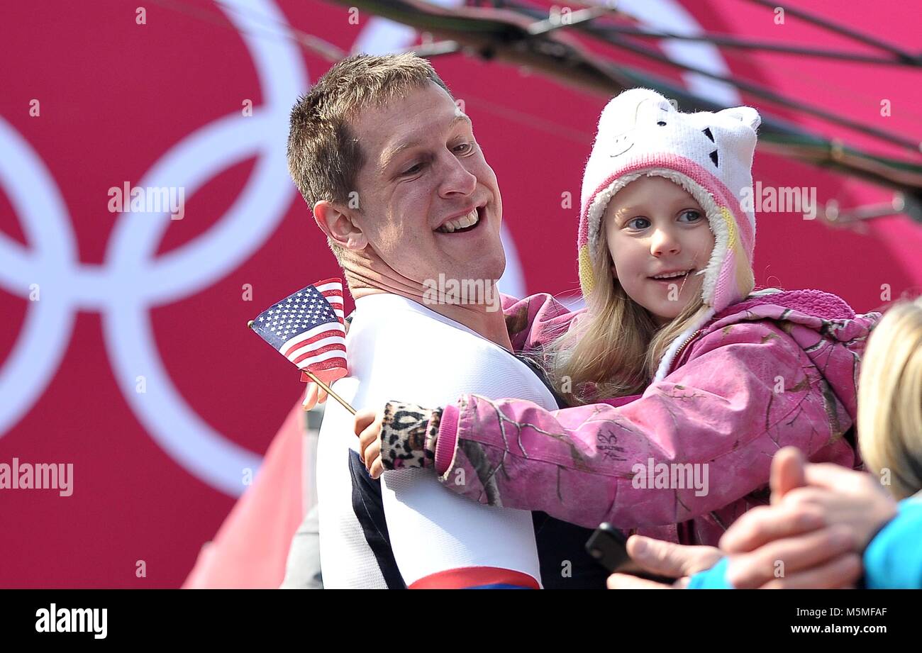 Pyeongchang, South Korea. 25th February, 2018. Justin Olsen (USA ...