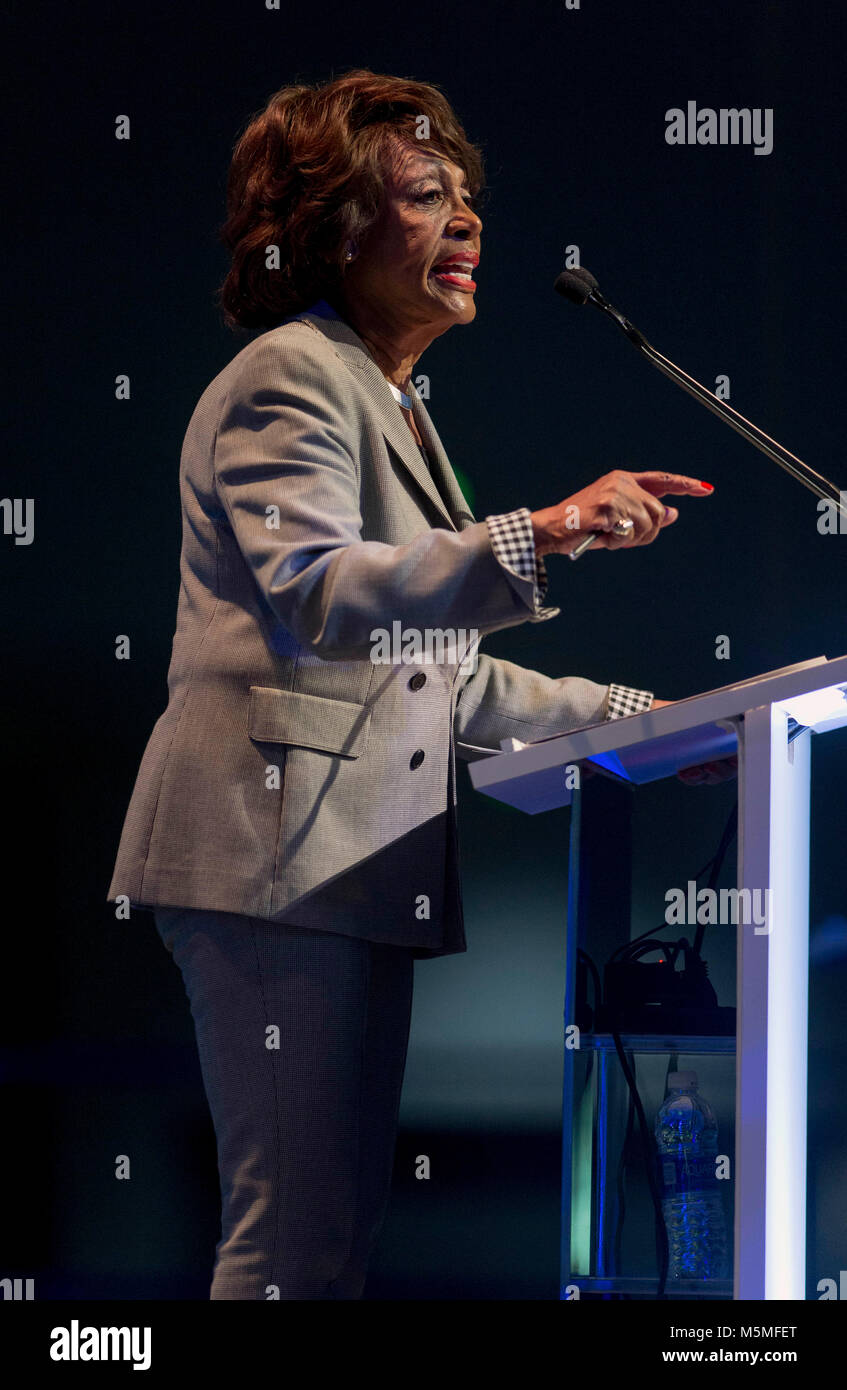 San Diego, California, USA. 24th Feb, 2018. Congresswoman MAXINE WATERS ...