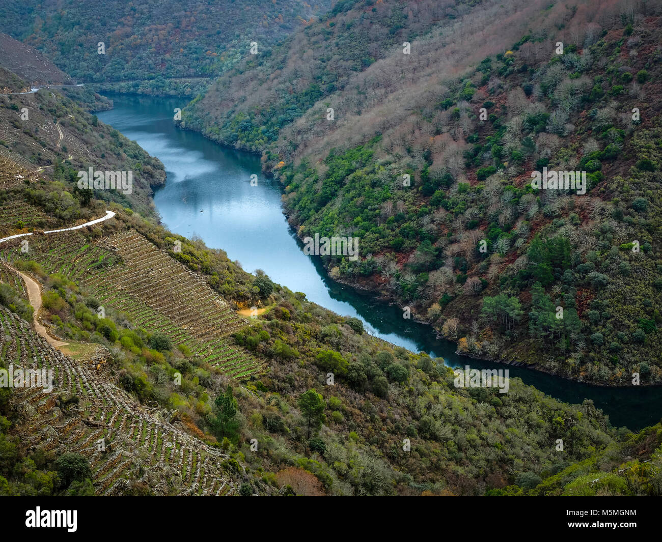 Sil river canyon in the Ribeira Sacra, Ourense, Galicia. Spain Stock ...