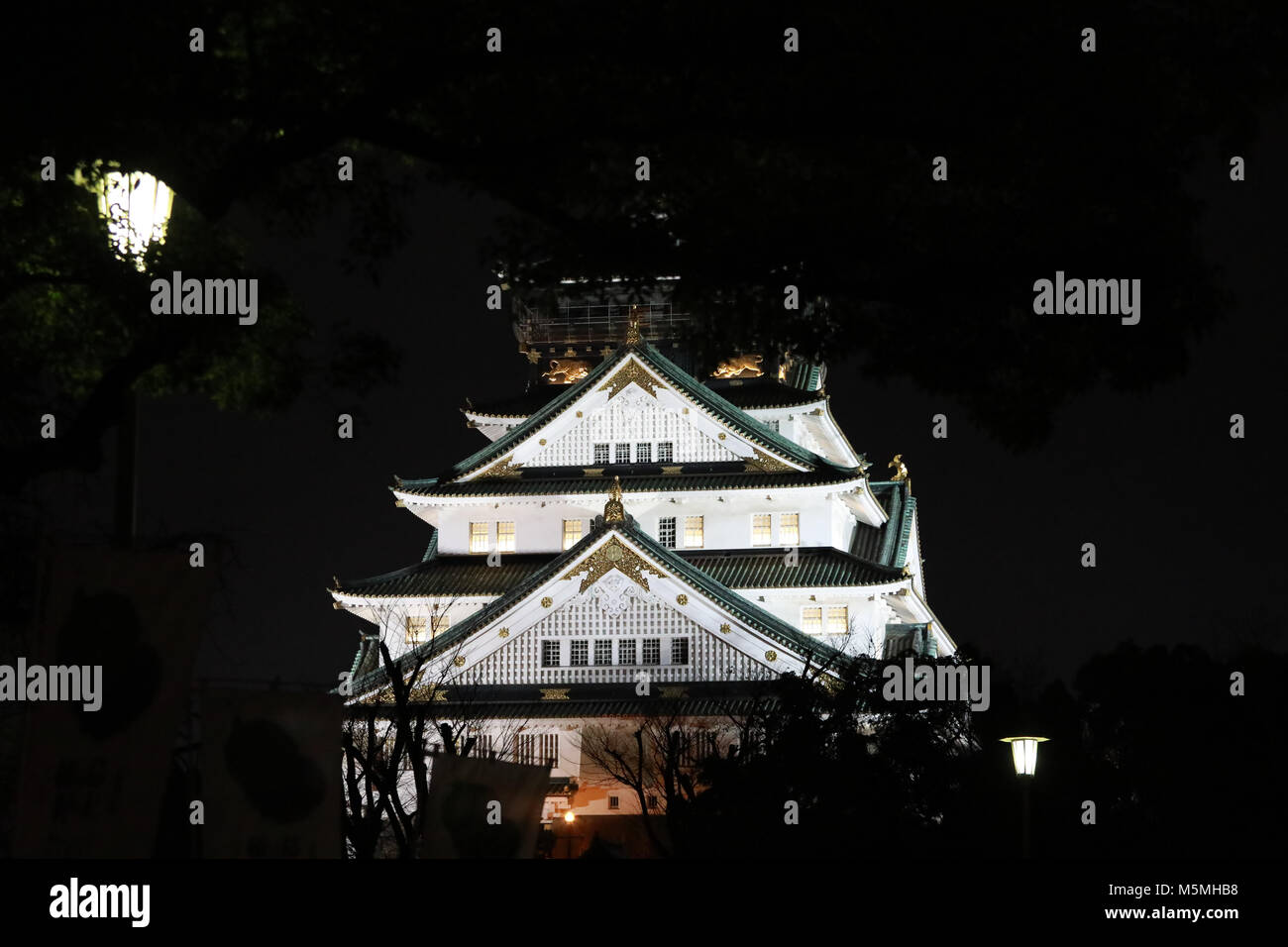 Osaka castle in the night ,Osaka ,JAPAN Stock Photo - Alamy