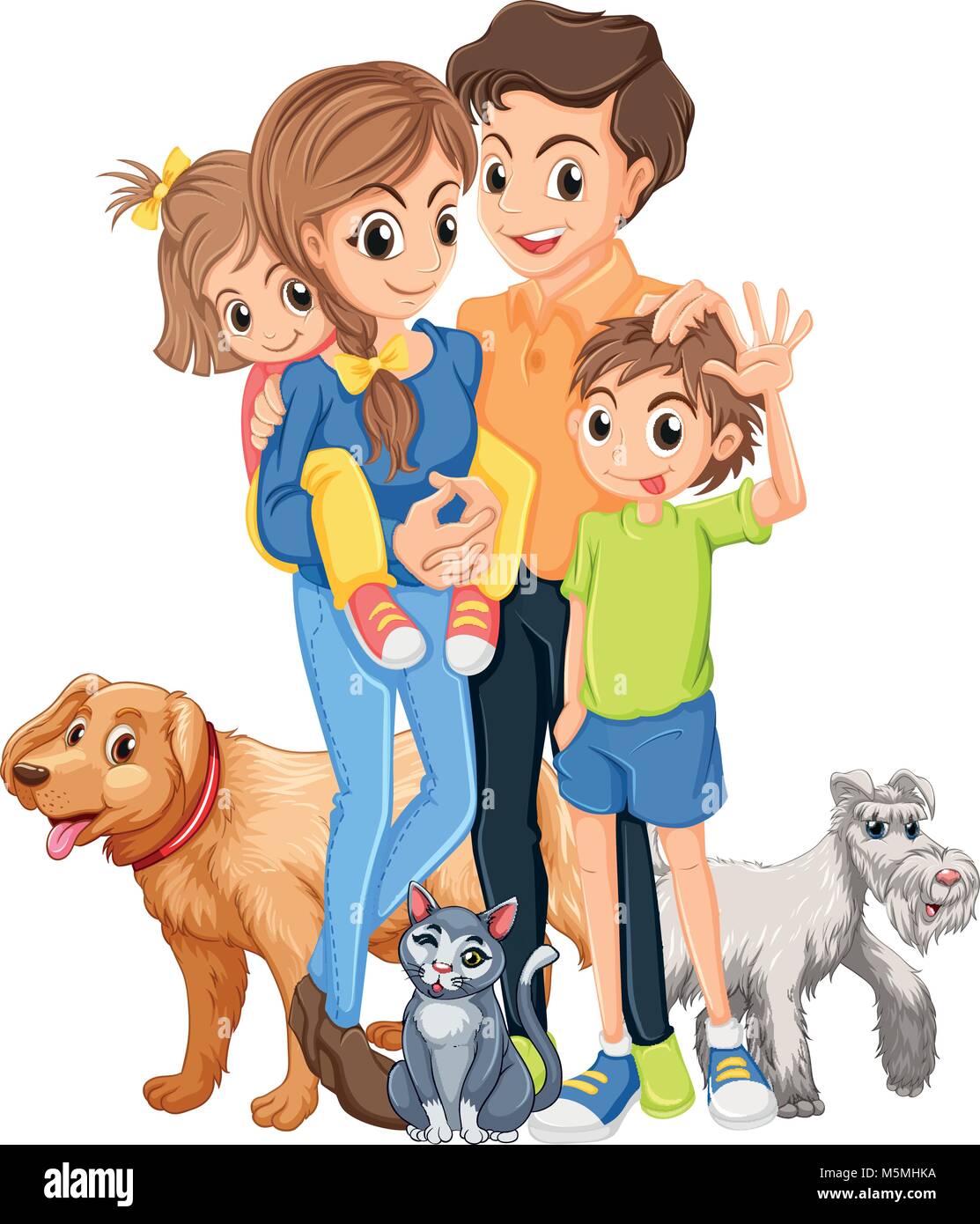 Two dog family Stock Vector Images - Alamy