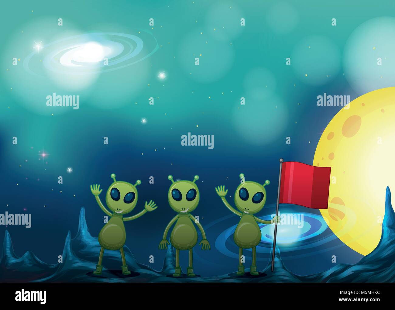 Three aliens Stock Vector Images - Alamy