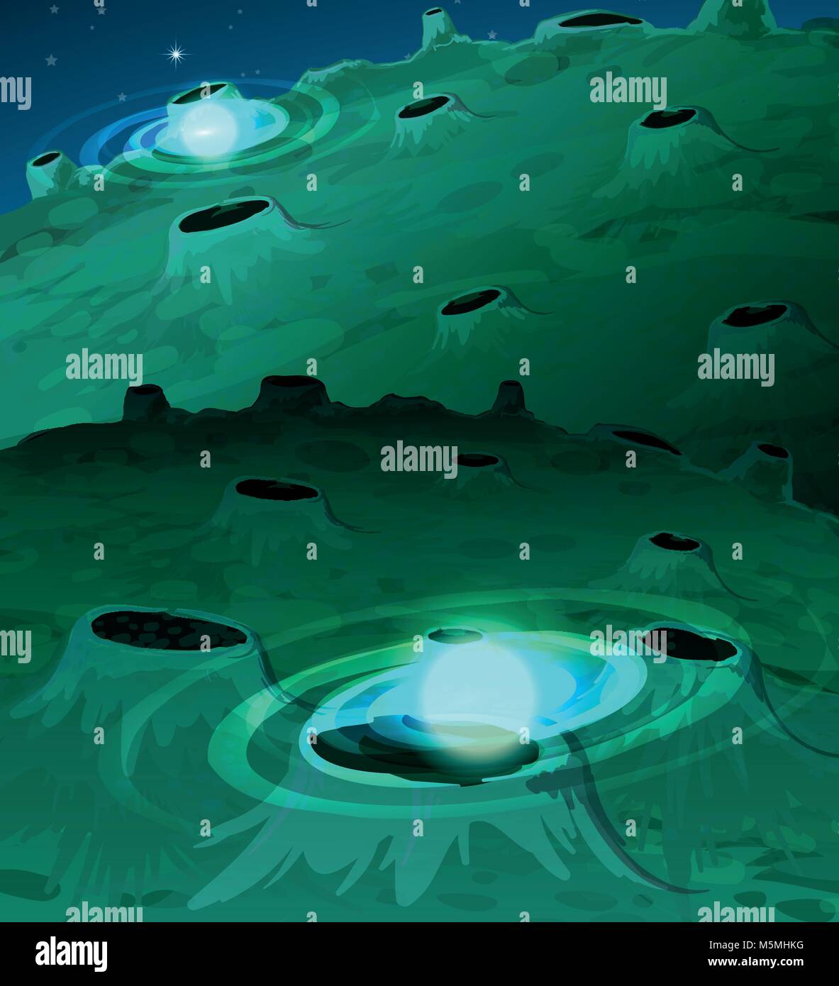 Background scene with moon surface illustration Stock Vector Image ...