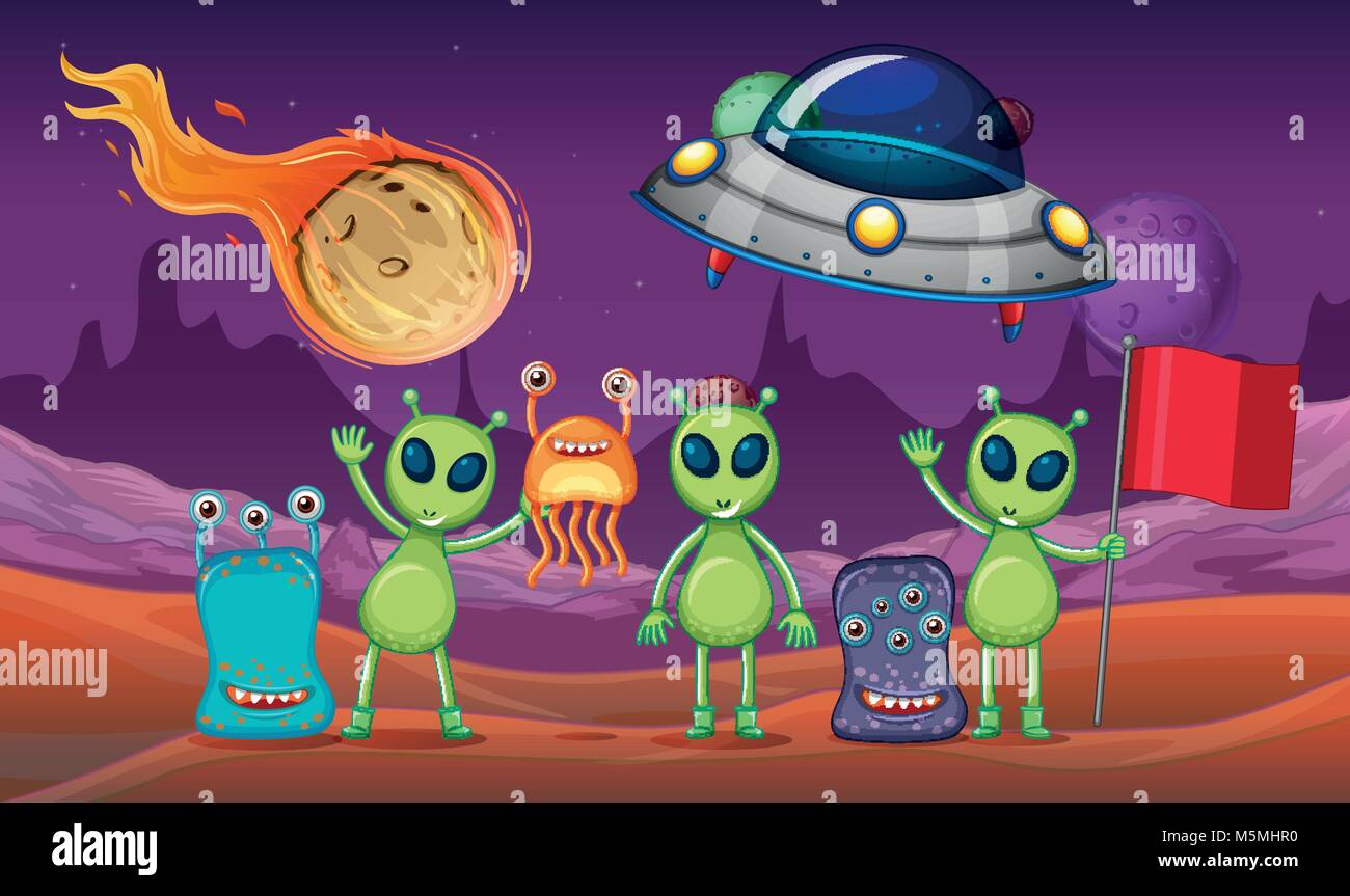 Aliens picture Stock Vector Images - Alamy