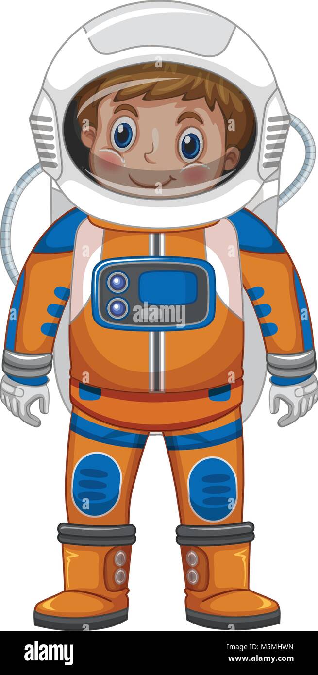 Happy boy in astronaut costume illustration Stock Vector Image & Art ...
