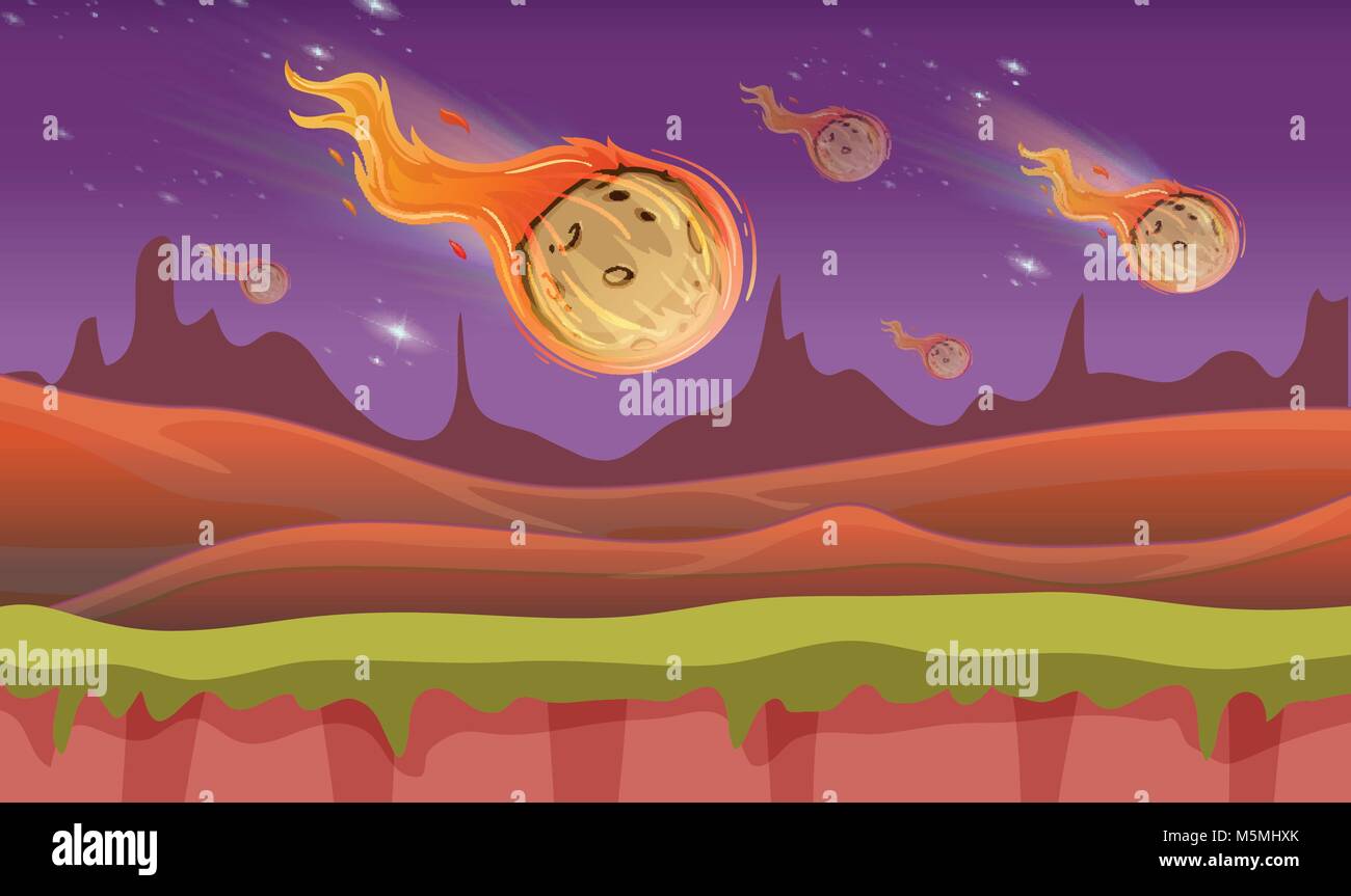 Comets falling from the space illustration Stock Vector Image & Art - Alamy