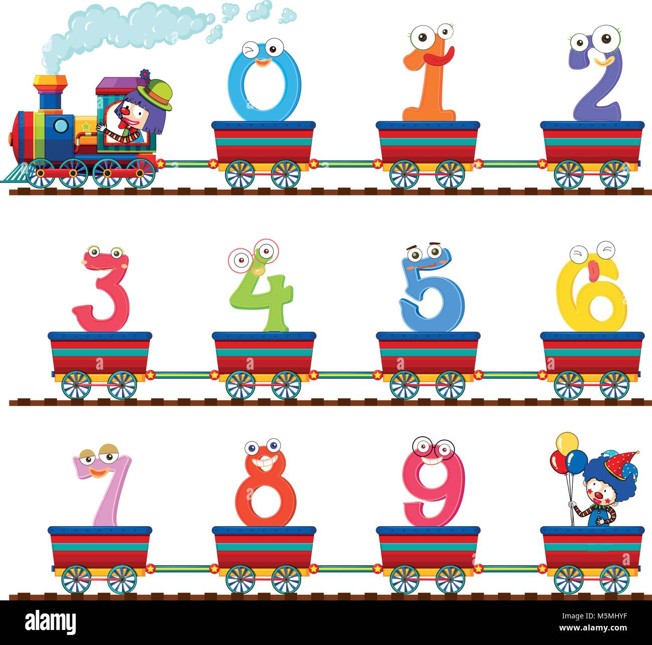 Wagon number Stock Vector Images - Alamy