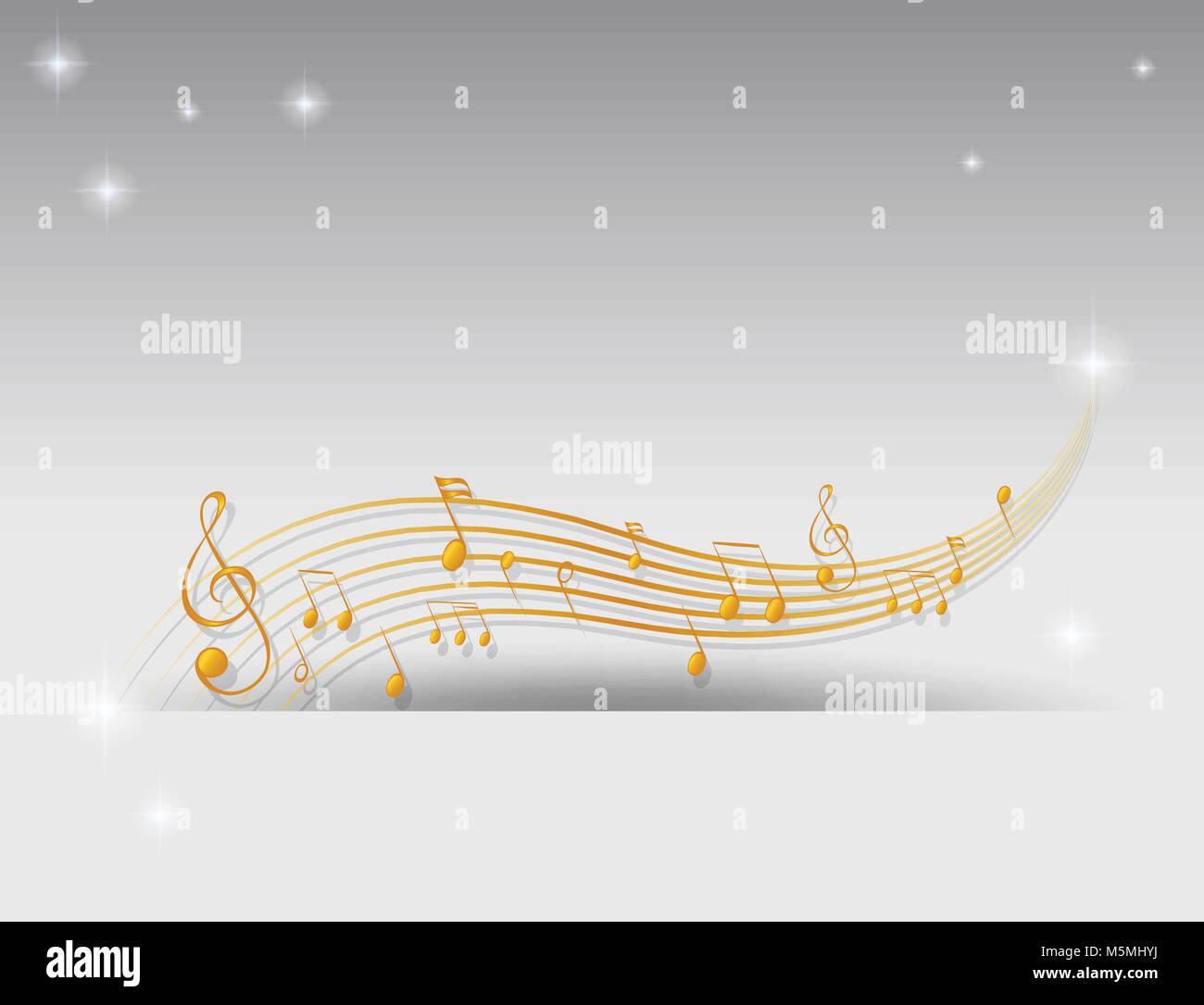 Background design with golden musical notes illustration Stock Vector ...