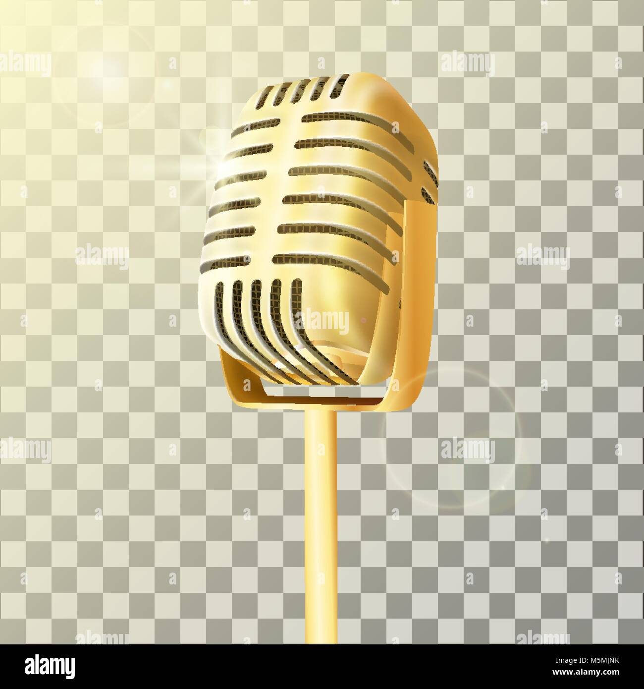 Vintage golden studio microphone Stock Vector Image & Art - Alamy