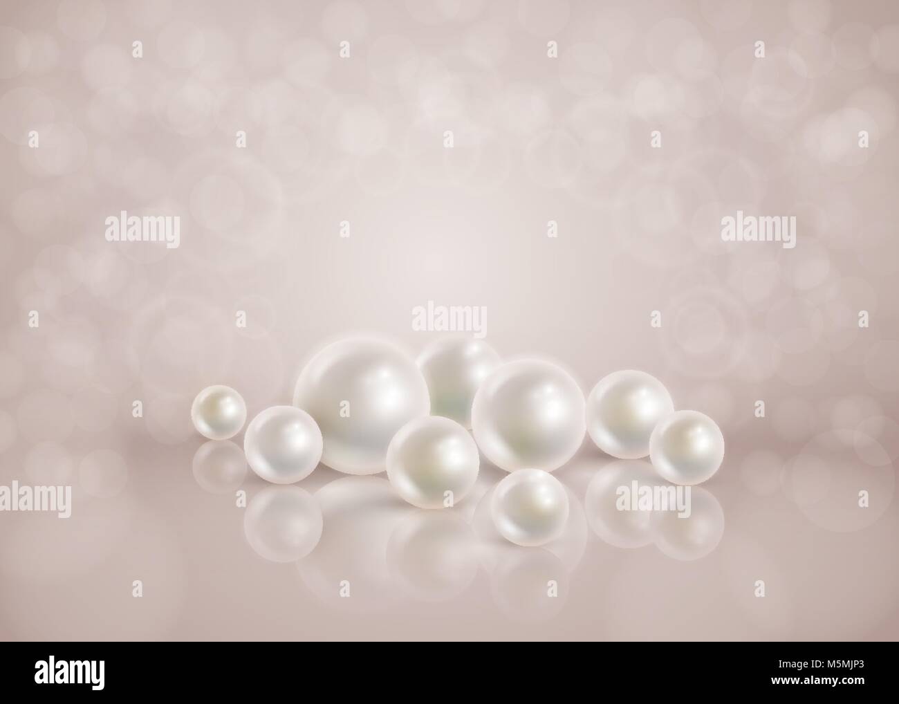 Abstract romantic bokeh background with scattered pearls Stock Vector ...