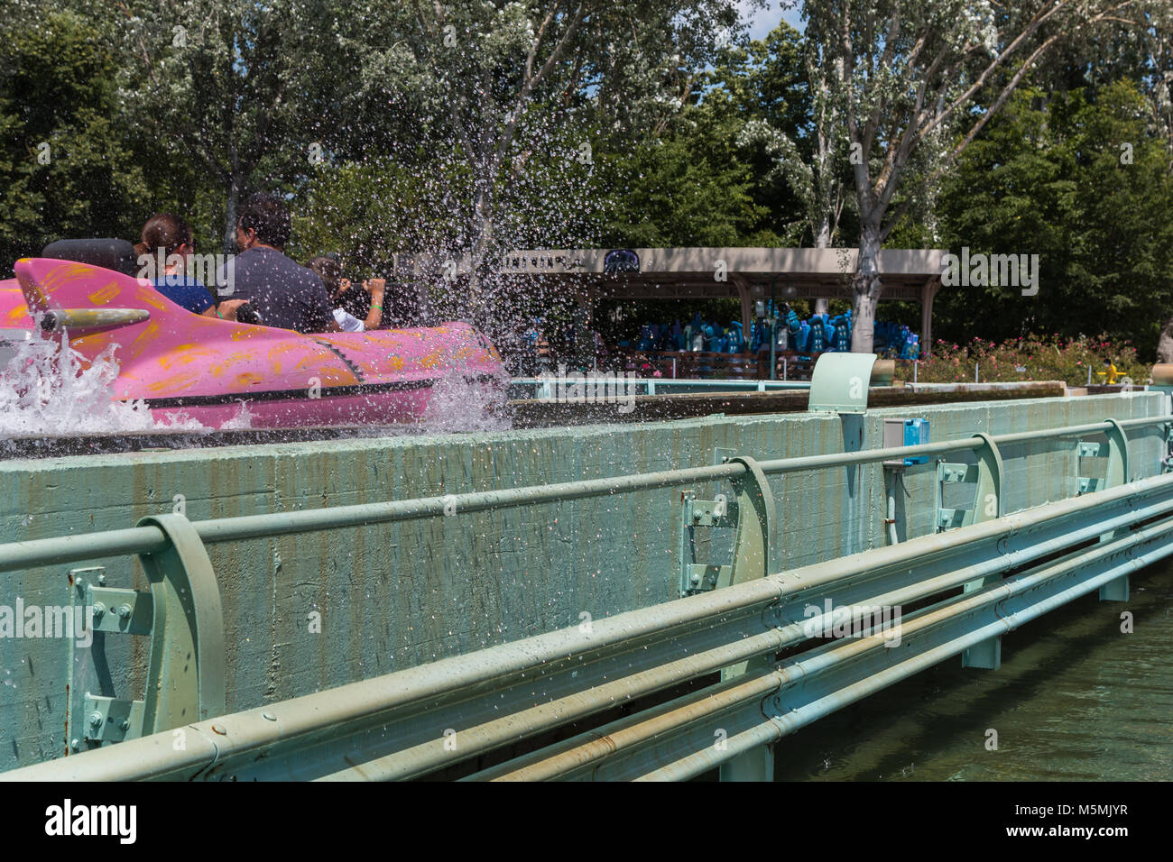 Extreme Water Rides: Water Roller Coaster in Amusement Park with Water ...