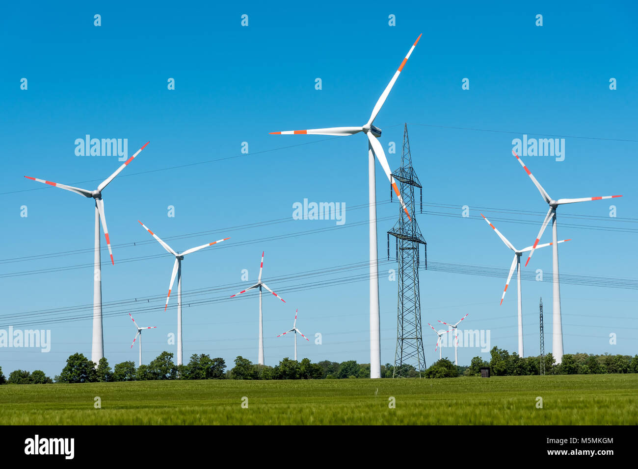 Rural wind turbines transmission hi-res stock photography and images ...