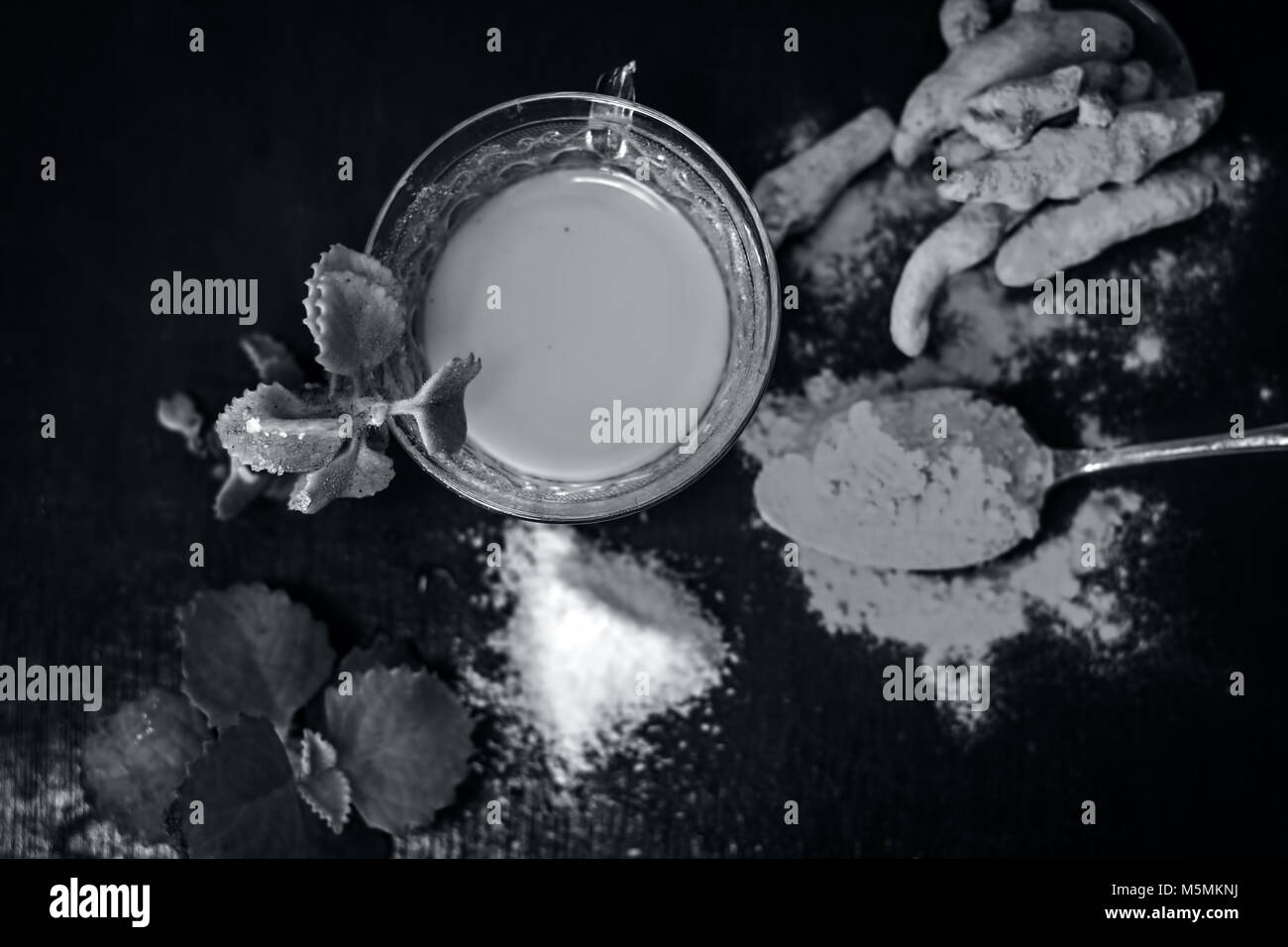 Tea of turmeric,Curcuma longa,Haldi, Ajwain,Trachyspermum ammi and salt ...