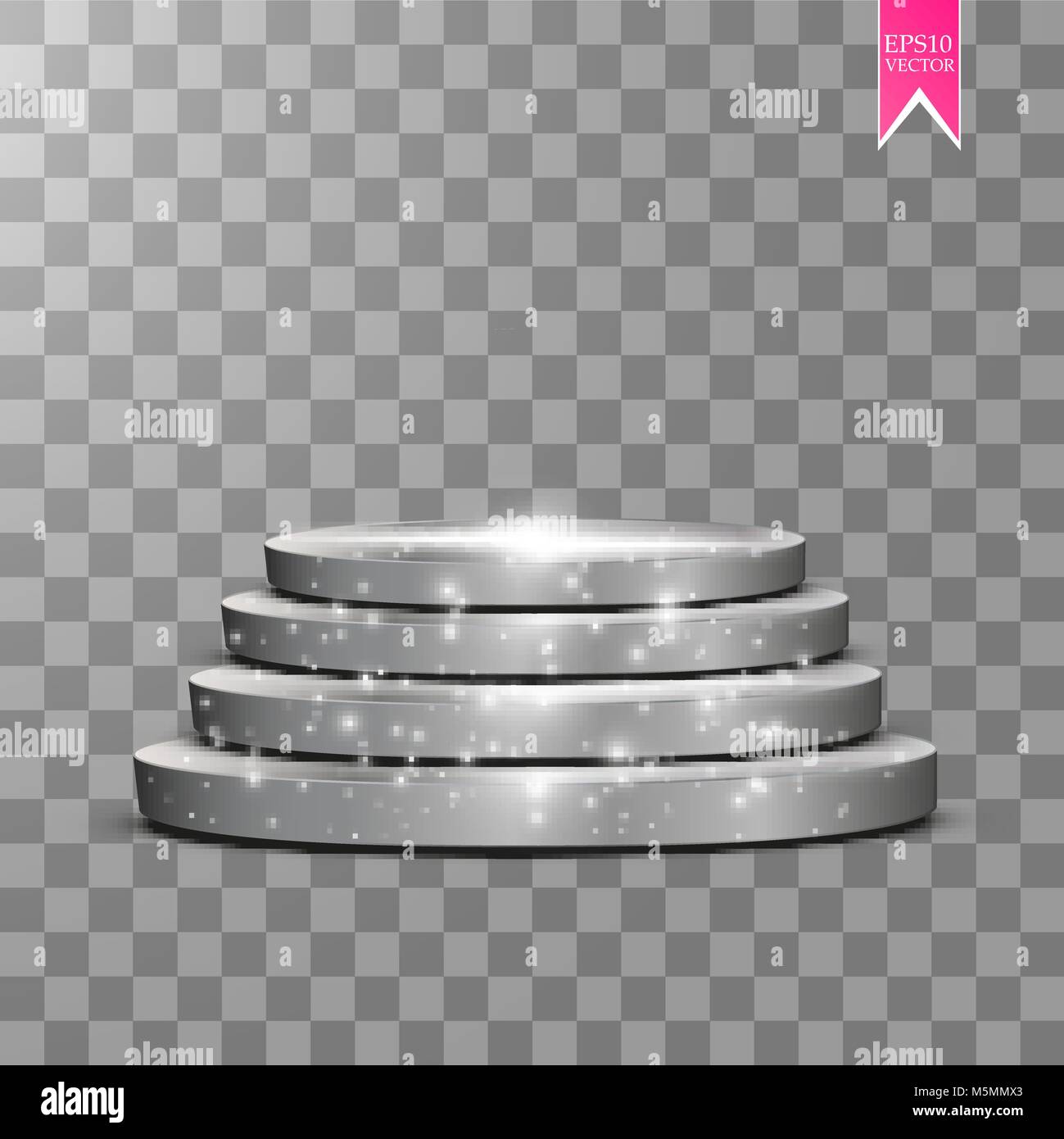 Abstract Shining Podium Background with Spotlights. White Glittering ...