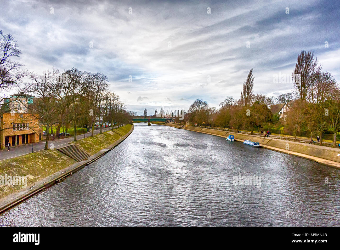 River Ouse in York, an ancient walled city in North Yorkshire, England ...