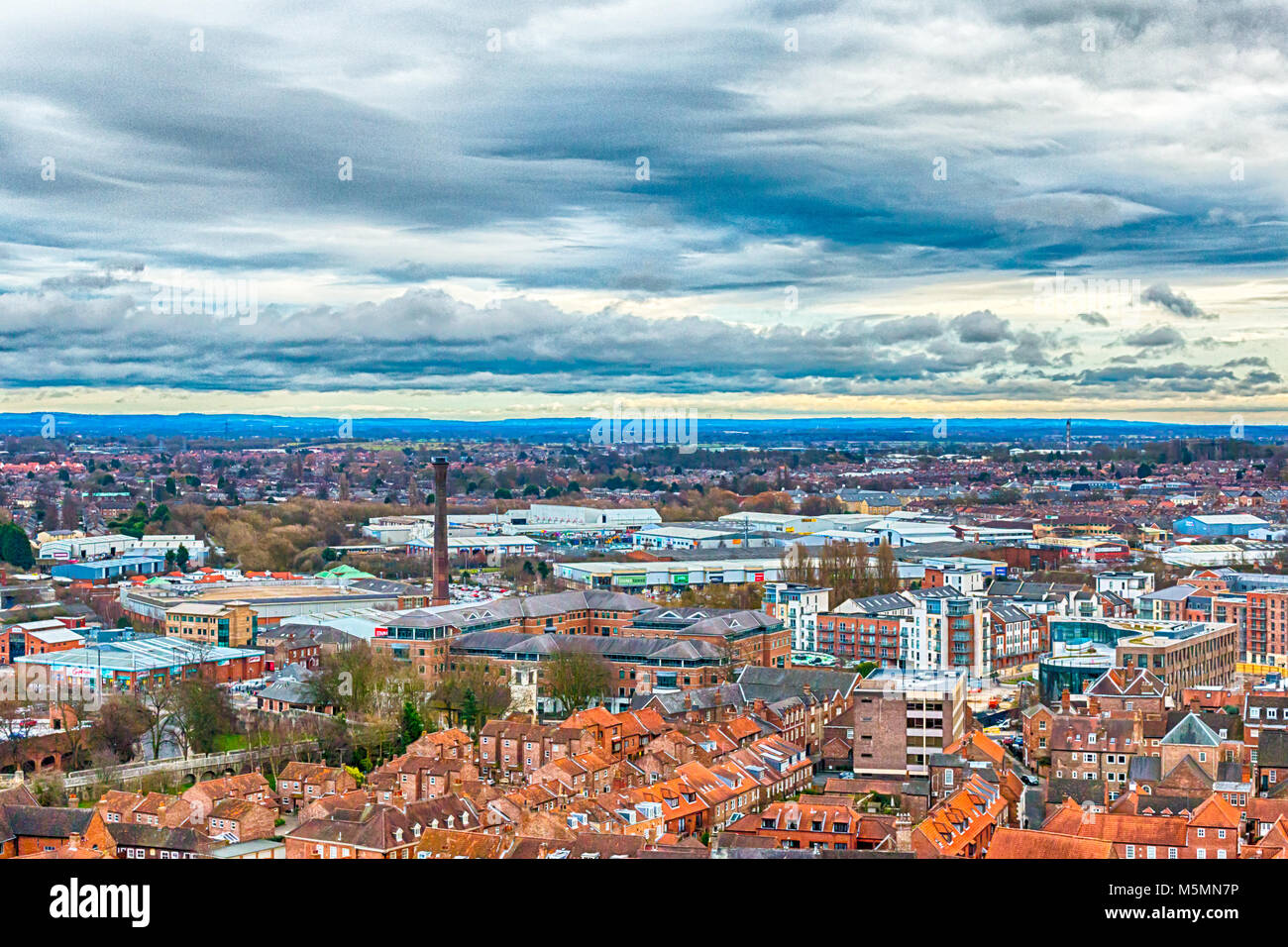 View over York, famous medieval walled city in North Yorkshire, England ...