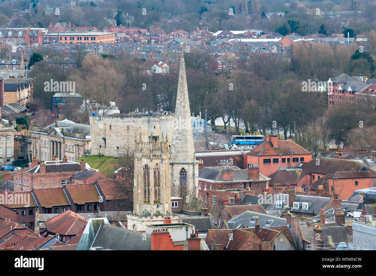 View over York, famous medieval walled city in North Yorkshire, England ...