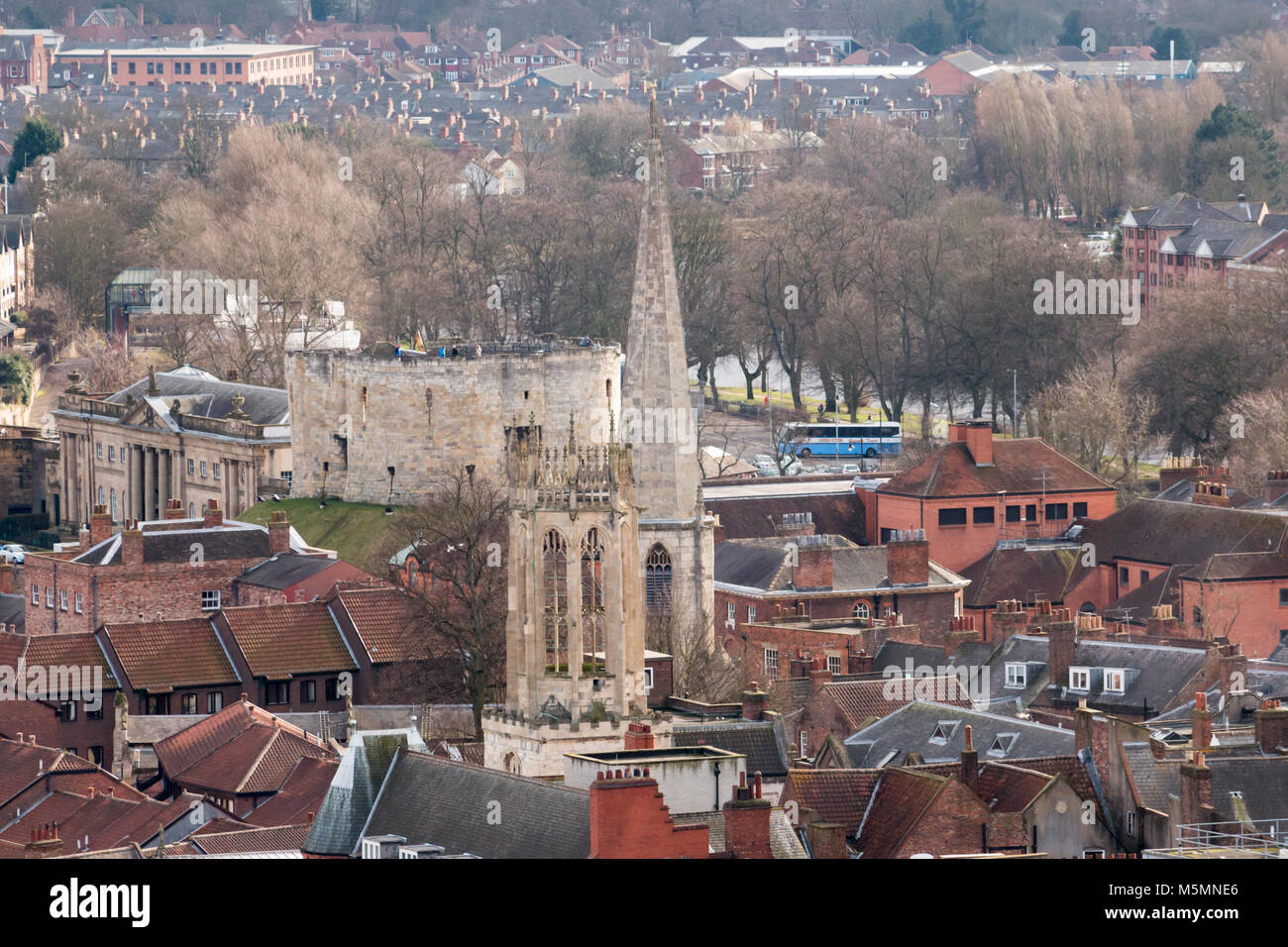 View over York, famous medieval walled city in North Yorkshire, England ...