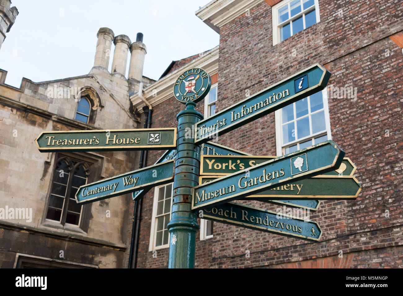 Beautiful streets signs in central York, famous walled town in North ...