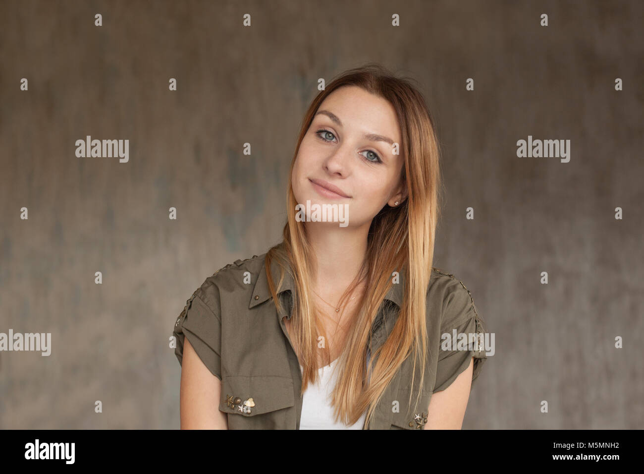 Smiling Woman, Beautiful Female Model Face Portrait Stock Photo - Alamy