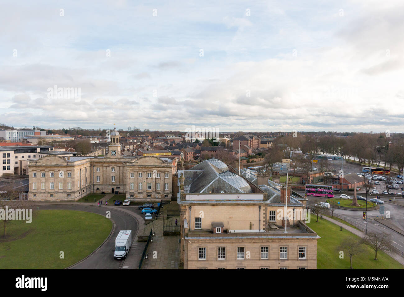 View over York, famous medieval walled city in North Yorkshire, England ...