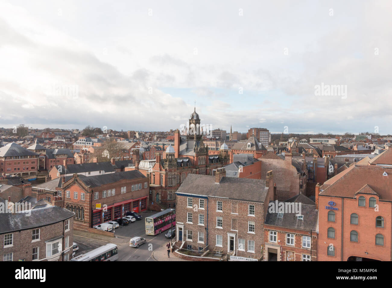 View over York, famous medieval walled city in North Yorkshire, England ...