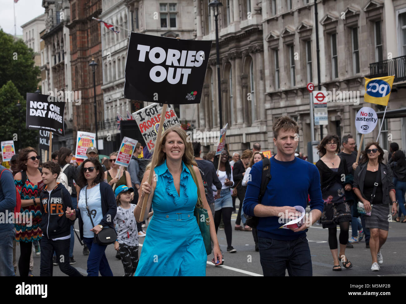 Anti Government Protest March in Whitehall London Stock Photo - Alamy