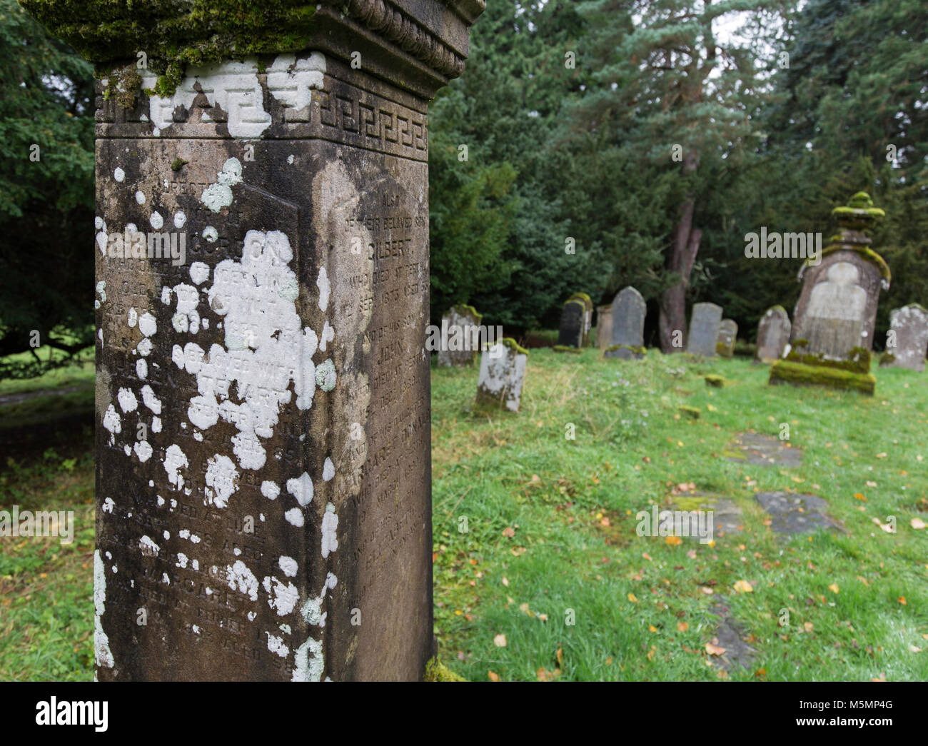 St Brides Kirk tombstones Stock Photo - Alamy