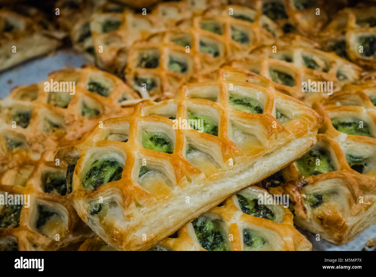 greek feta spinach pastry Stock Photo - Alamy