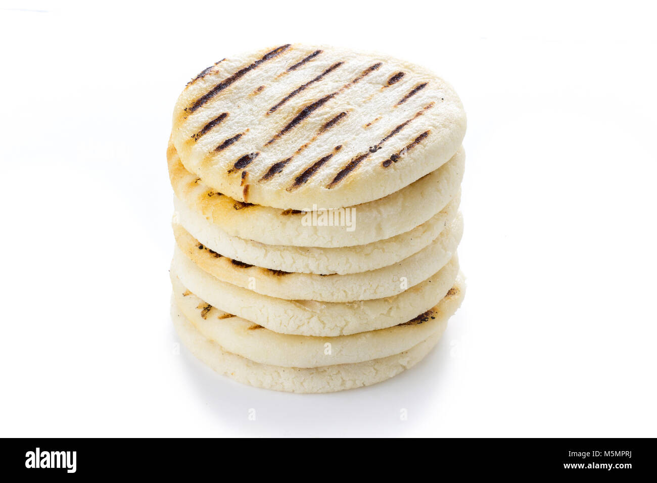 Venezuelan traditional food, arepas on a white background Stock Photo ...