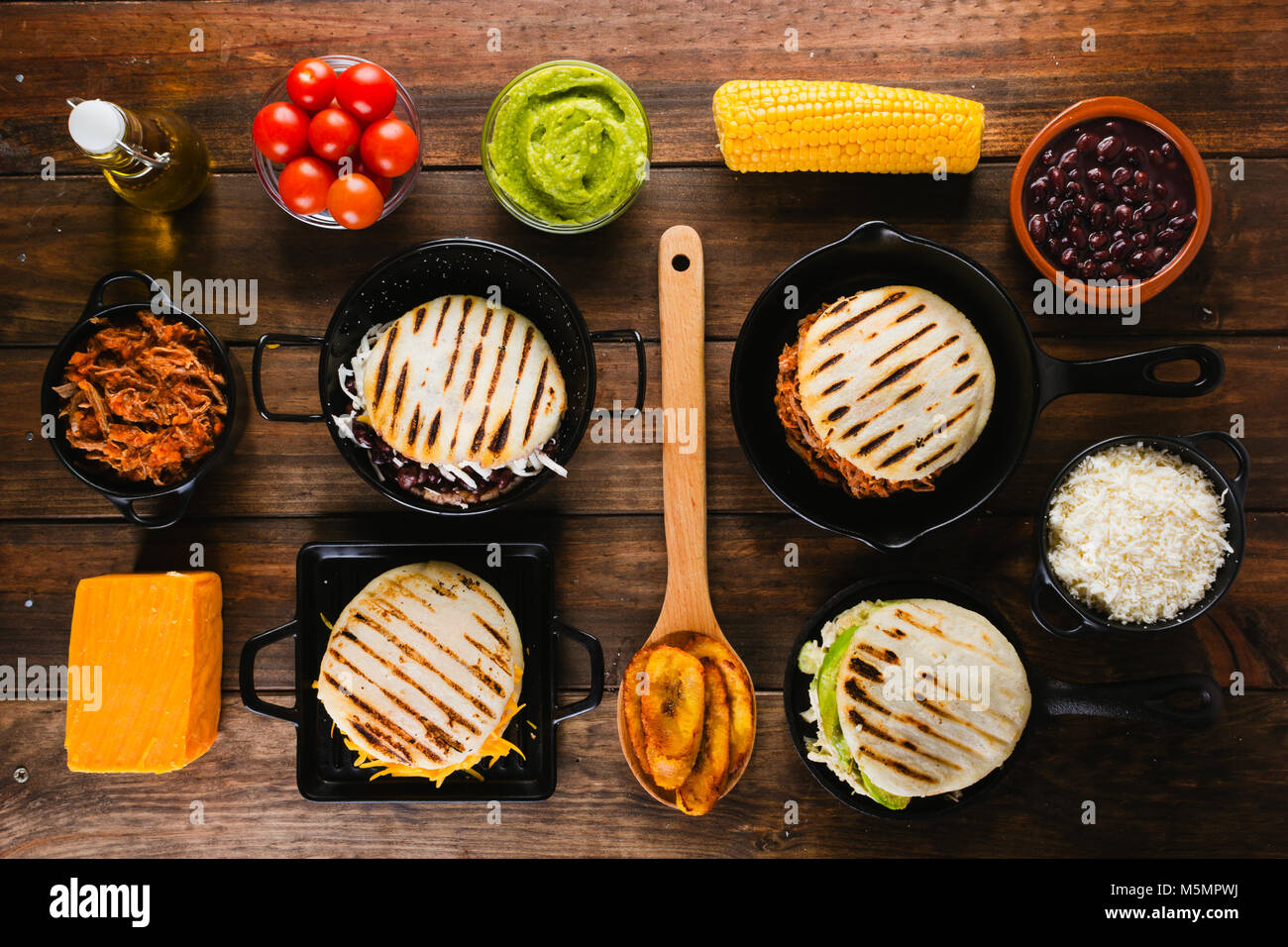 Different types of arepas, the typical Venezuelan food Stock Photo - Alamy