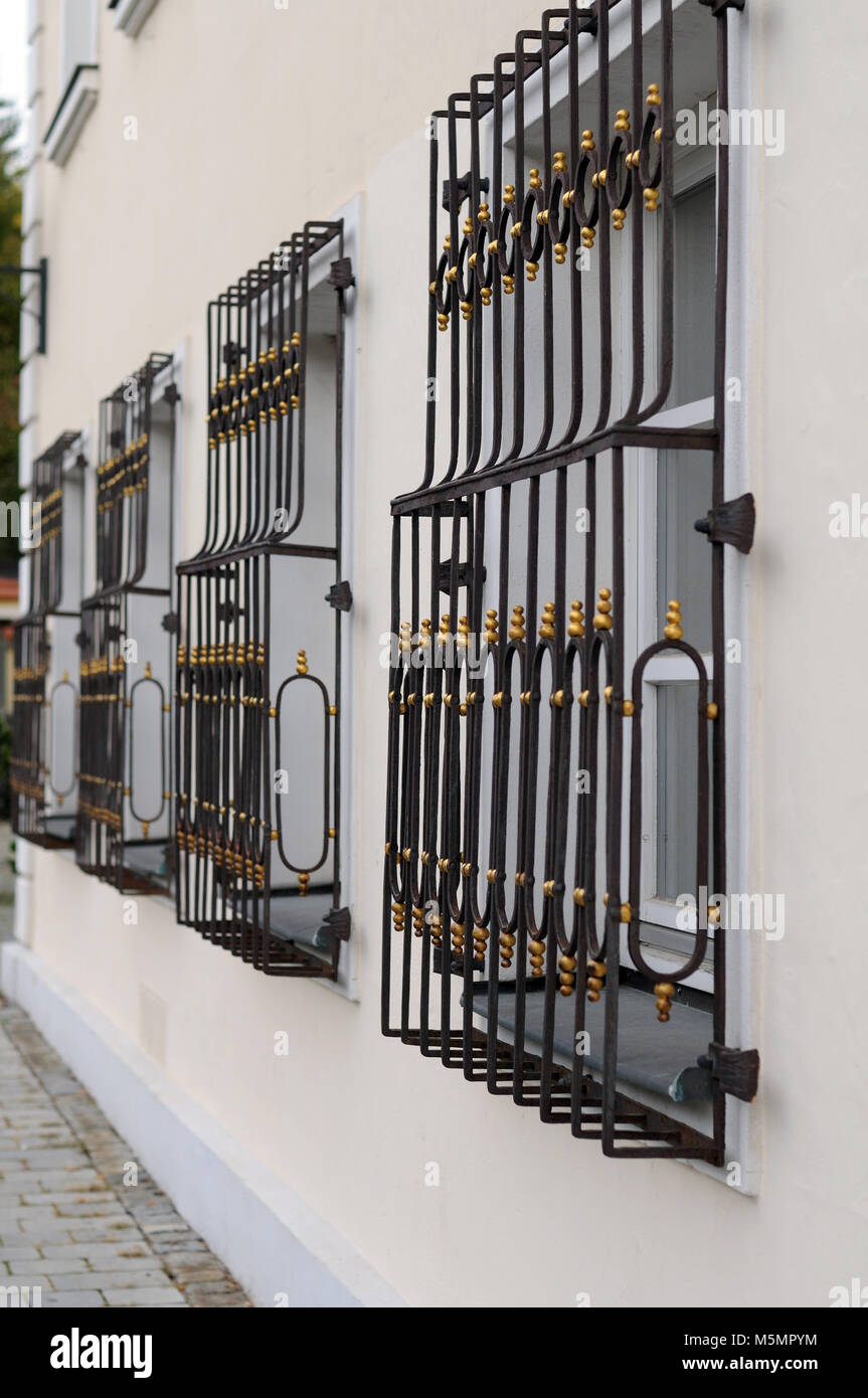 trellised windows at historic building Stock Photo - Alamy