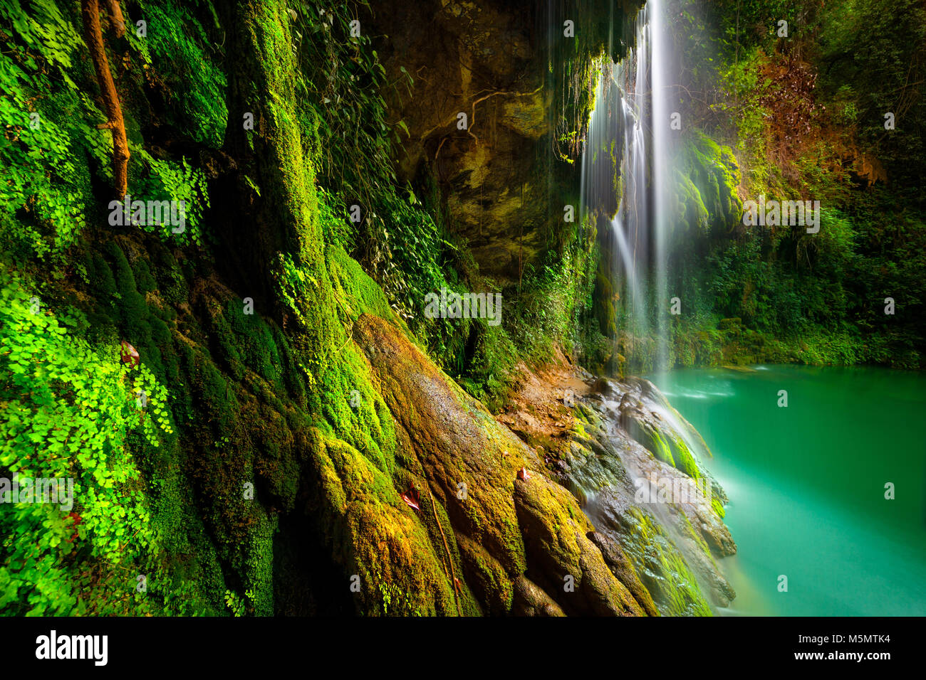 Amazing waterfalls among beautiful fresh greenery, Baakline is a ...