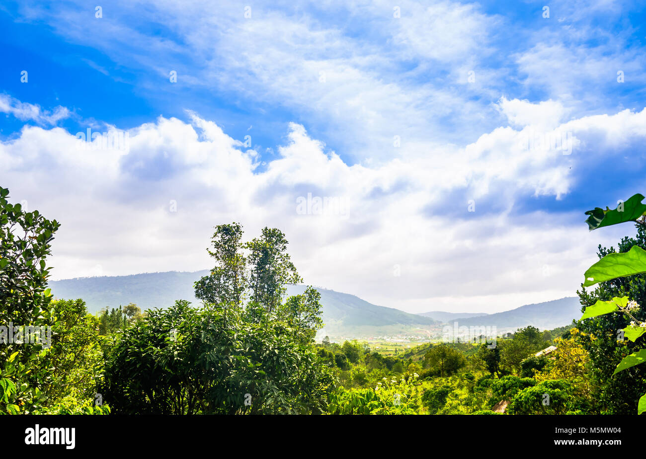 View on mountain landscape by Da Lat in Vietnam Stock Photo - Alamy
