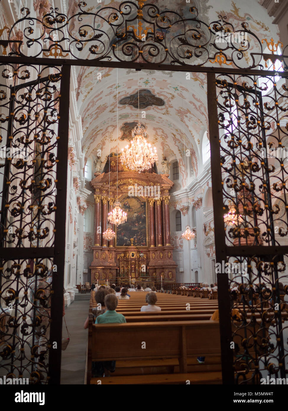 Luzern Jesuit Church interior Stock Photo - Alamy