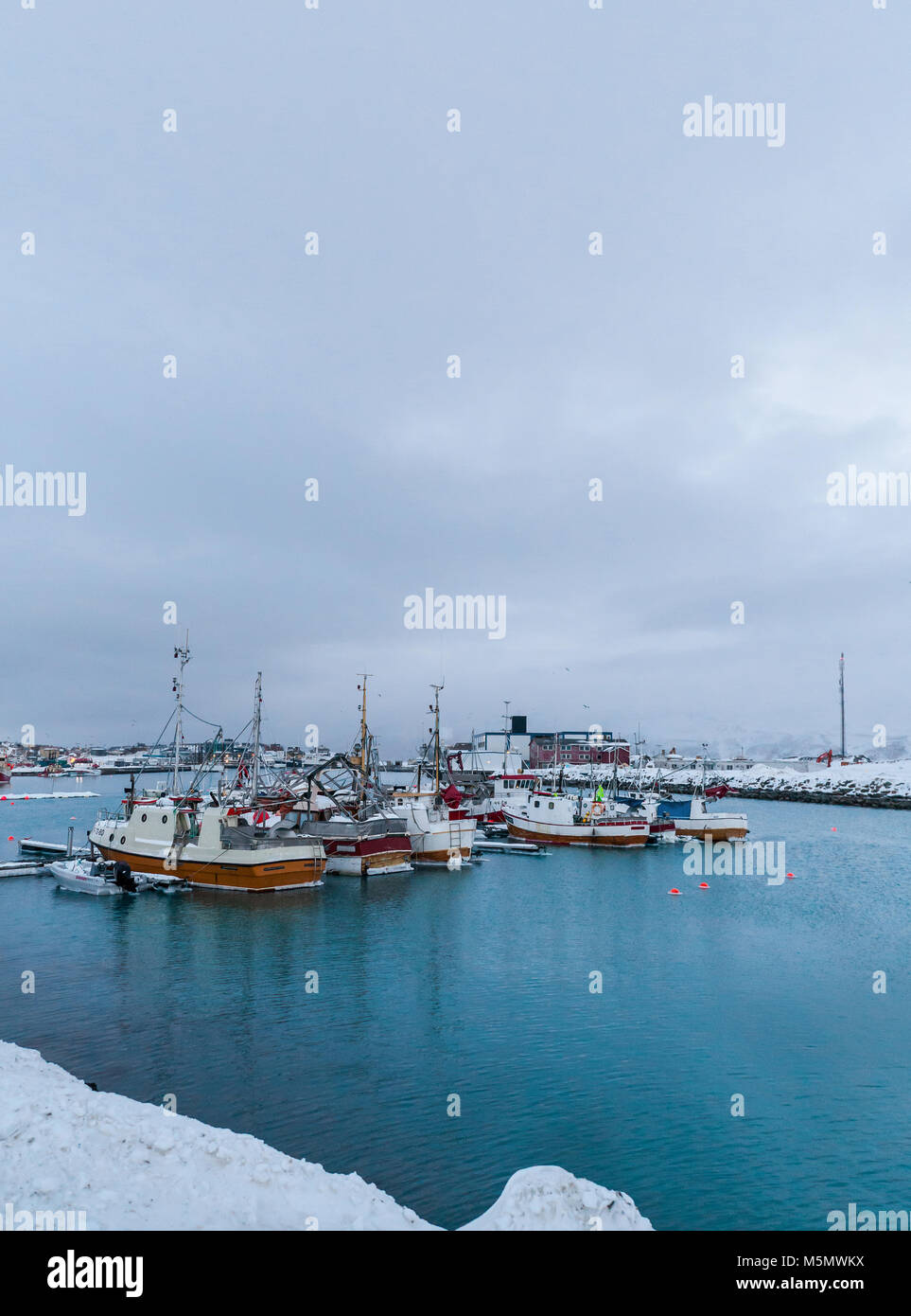 From the small fishing village of Batsfjord, Finnmark county, north ...
