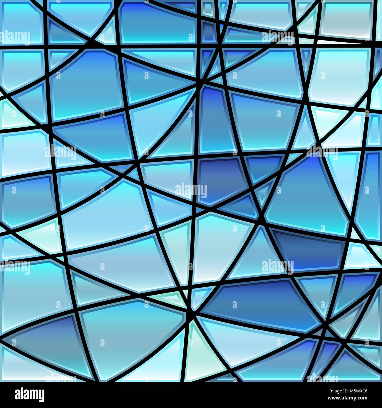 abstract vector stained-glass mosaic background - bright blue Stock ...