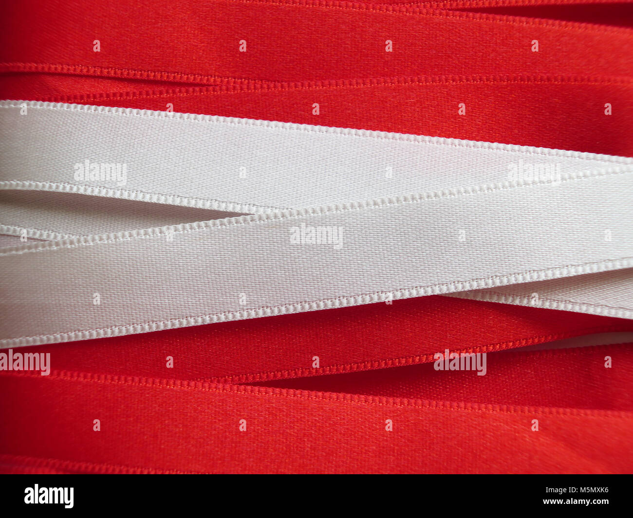Austria flag or banner made with white and red ribbons Stock Photo - Alamy