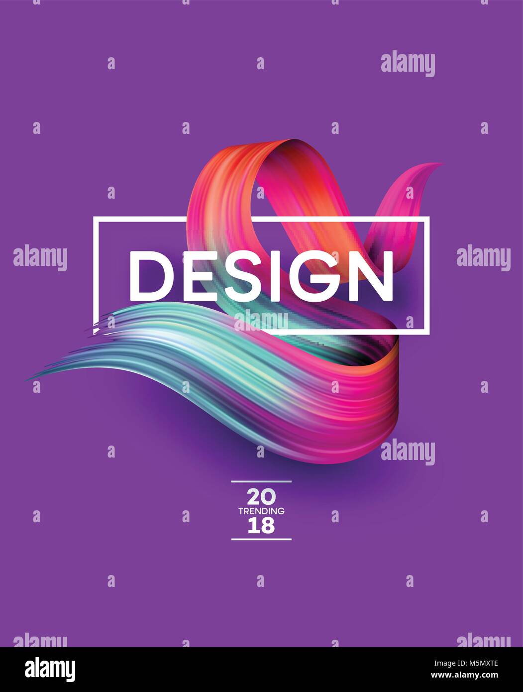 Bright Color Paint Stains for Modern Poster. Tranding design. Vector ...